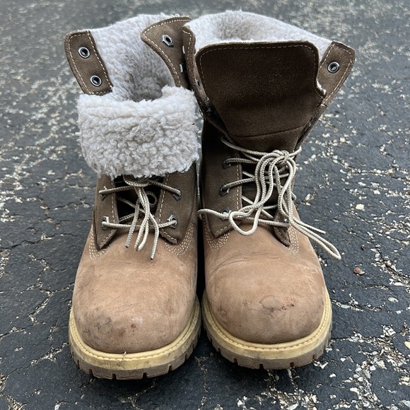 Timberland | Shoes | Authentic Teddy Lined Fold Down Timberlands W 65 ...